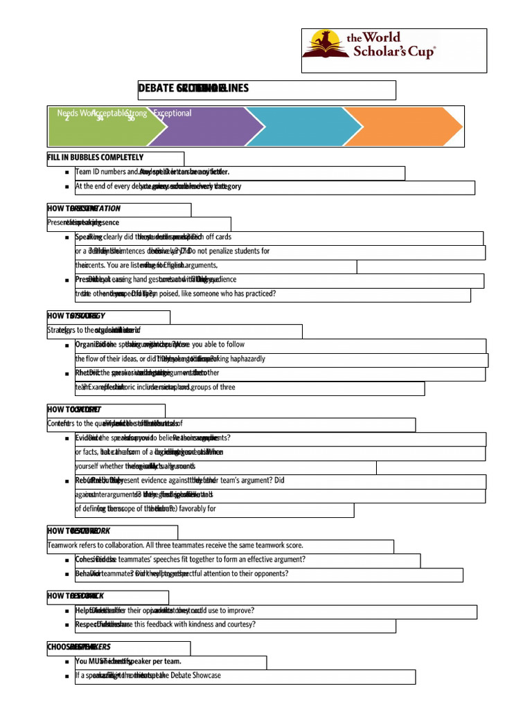 Debate Scoring Criteria and Guidelines | PDF