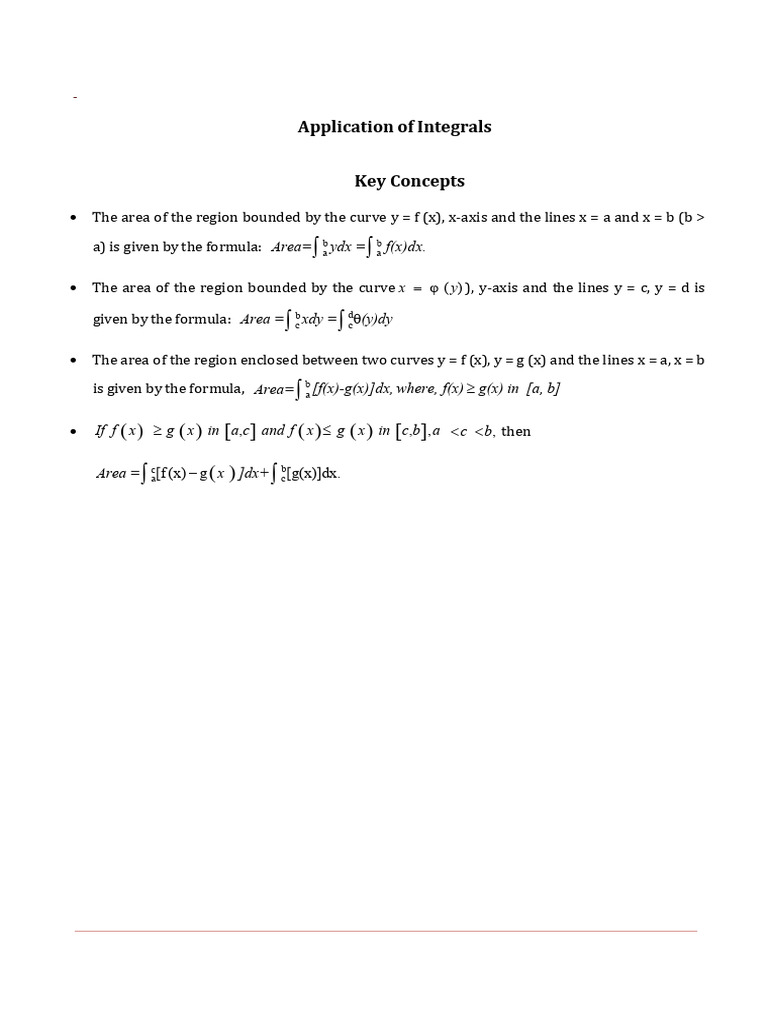 Application of Integrals | PDF