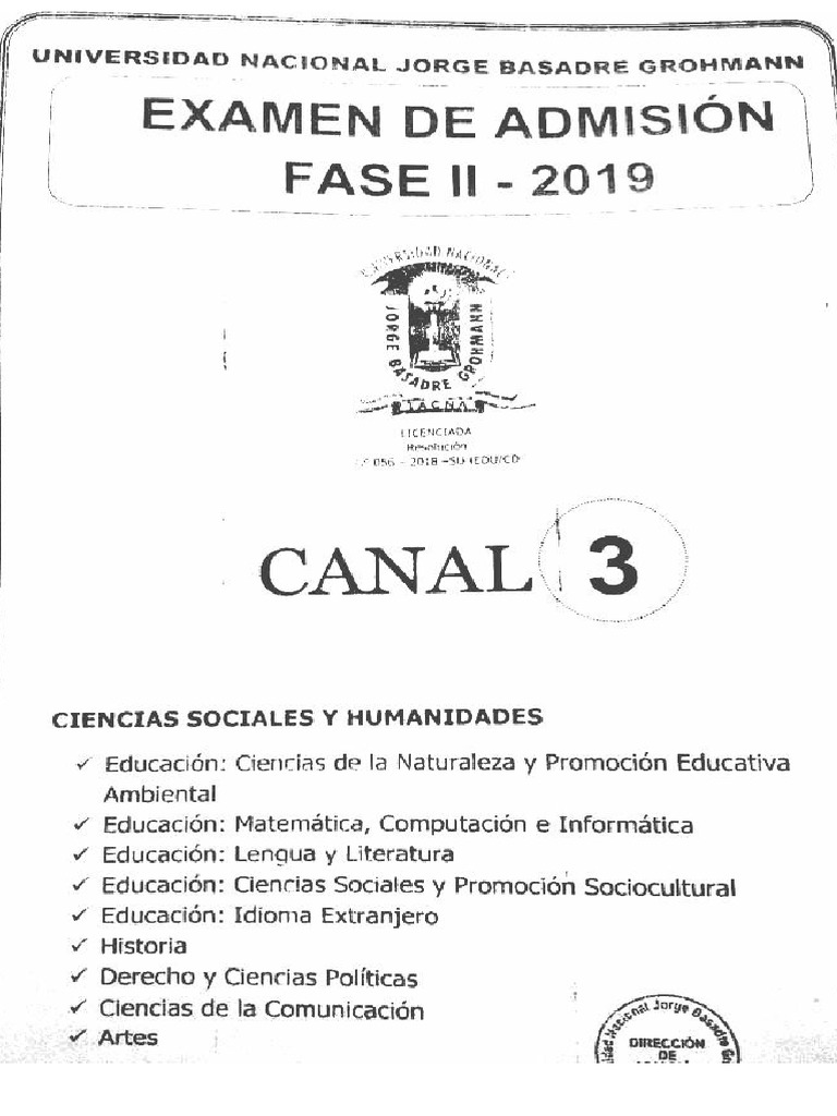 Fase 2 2019 Canal 3 FB Eltiocepu | PDF