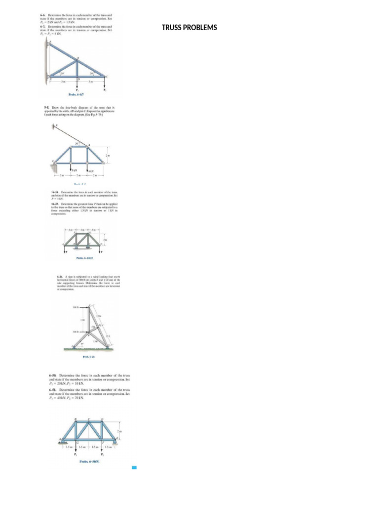 Truss Problems | PDF