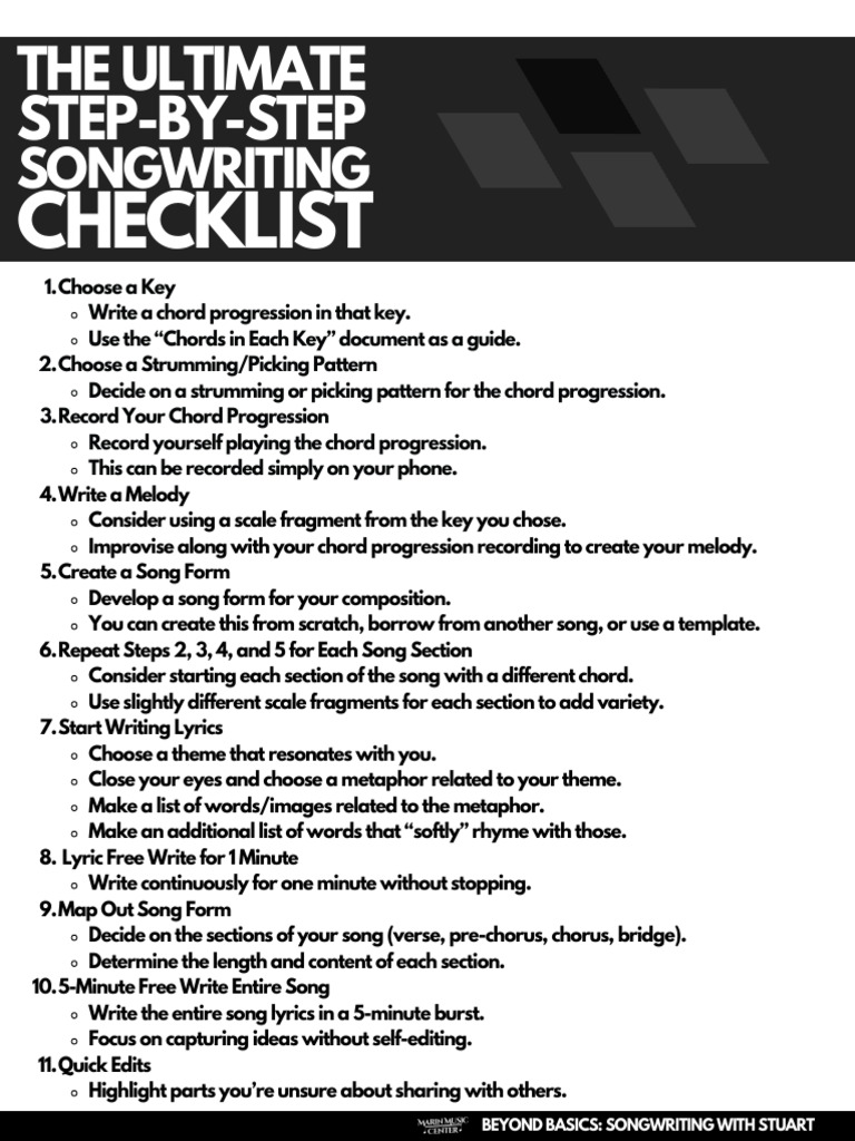 Ultimate Songwriting Checklist | PDF | Song Structure | Musical Forms