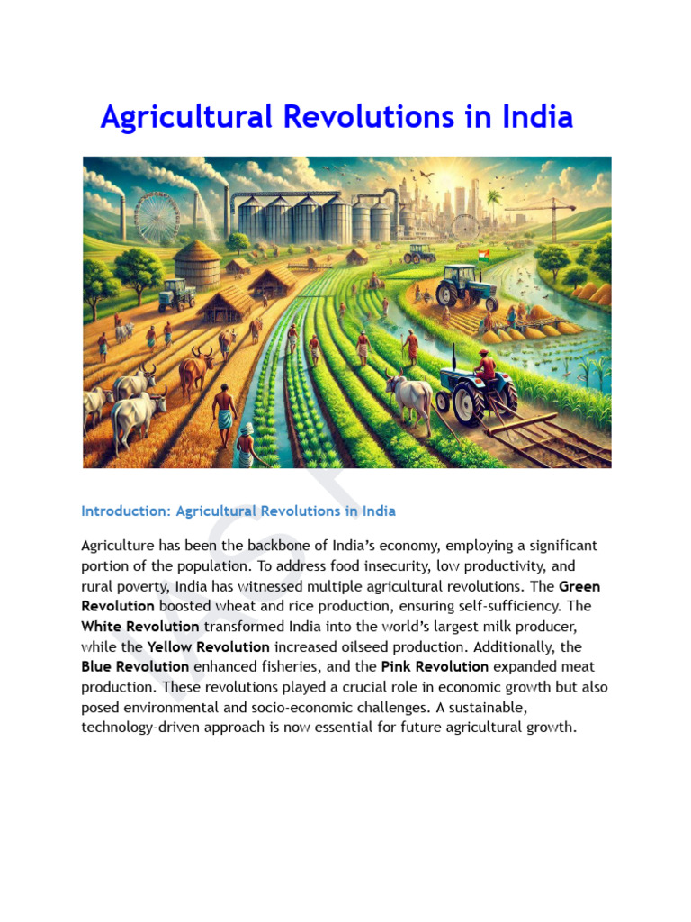 Agricultural Revolutions in India Explained | PDF | Agriculture | Green ...