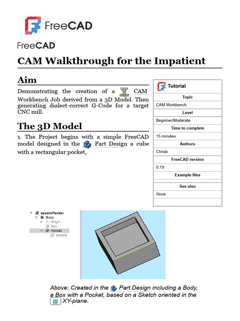 FreeCAD CAM Workbench Beginner Guide | PDF | Computing | Software