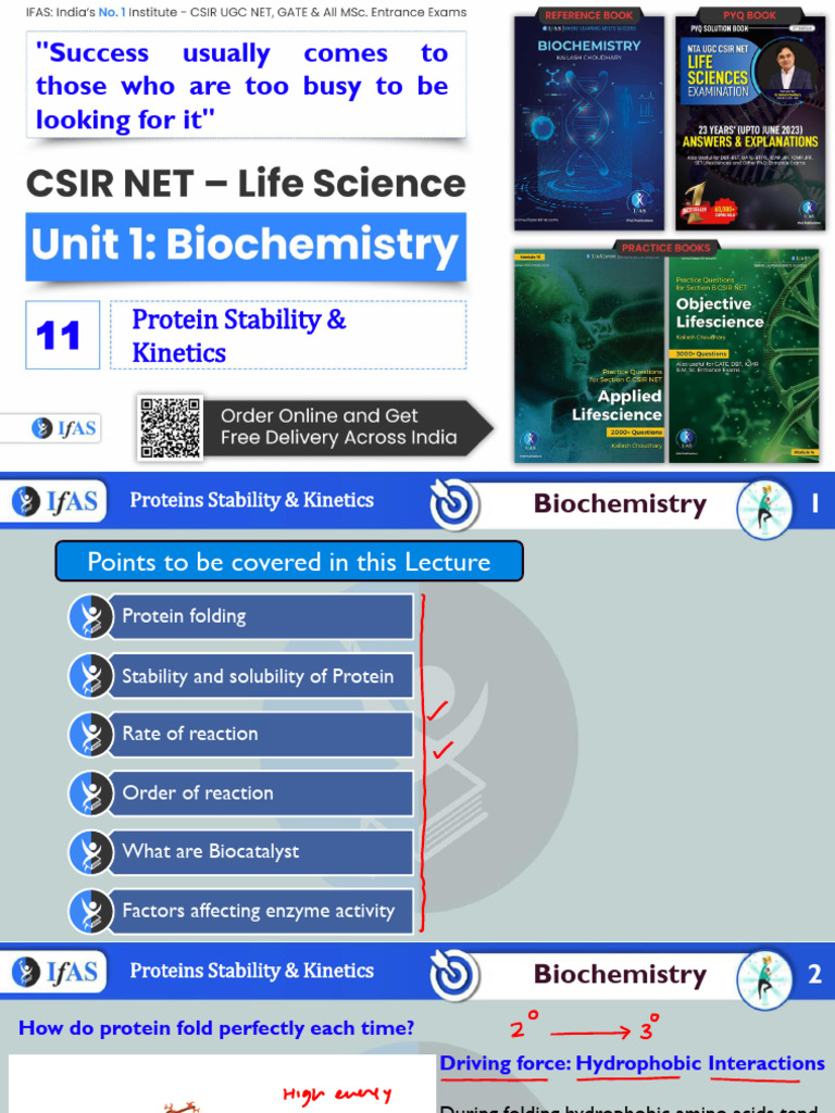 025) L11 - Protein Stability & Kinetics | PDF | Reaction Rate | Protein ...