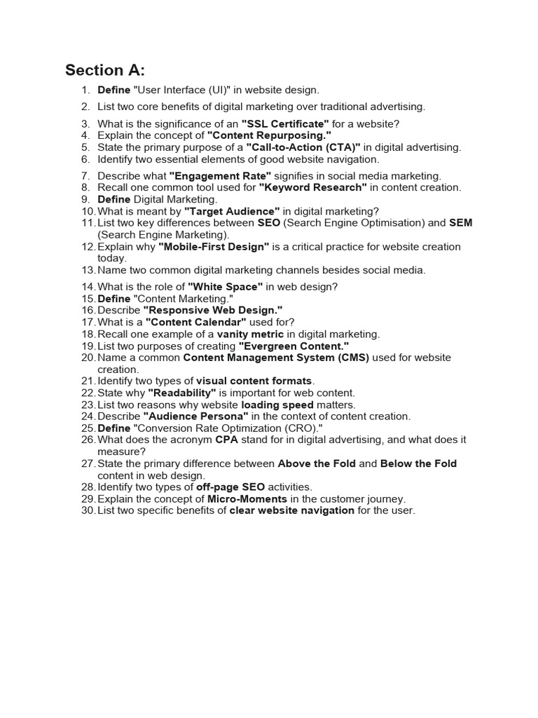Unit 1 - Practice Question Bank | PDF | Digital Marketing | Search ...