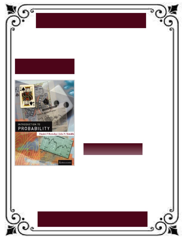 Introduction to Probability 1st Edition Dimitri P. Bertsekas And John N ...