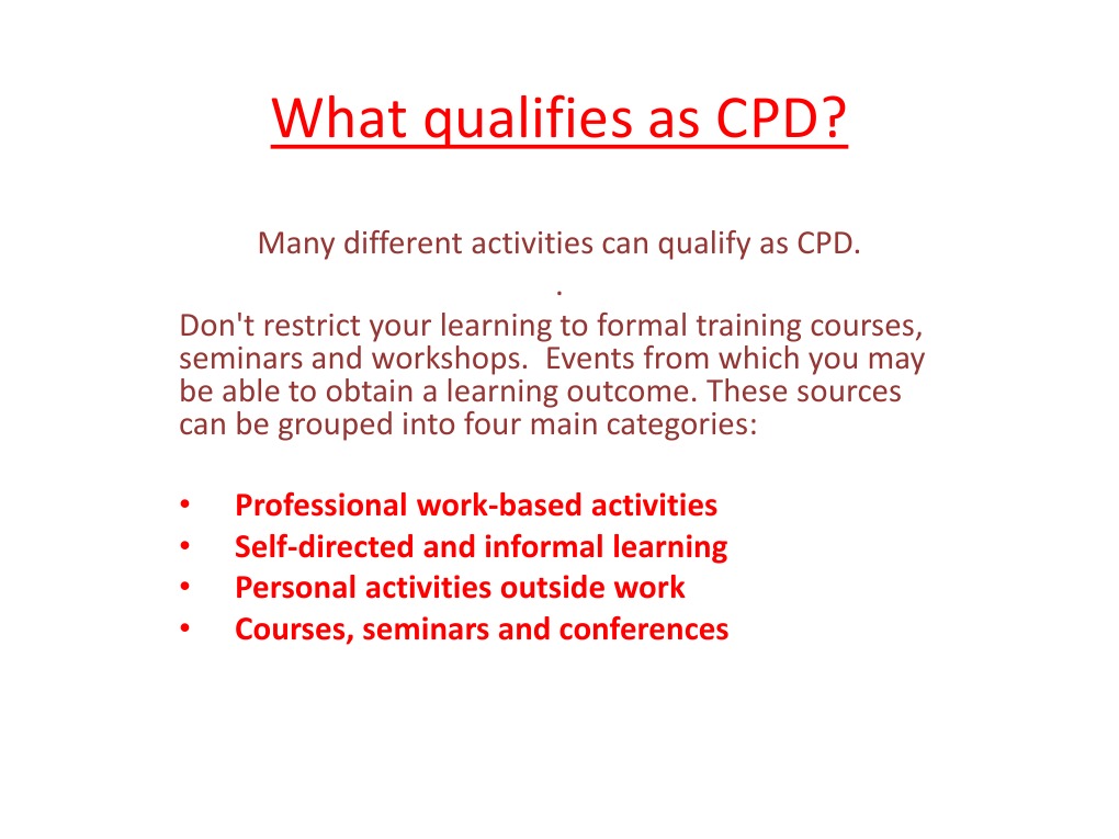 What Qualifies As CPD? | PDF | Continuing Professional Development ...
