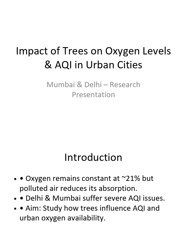 Trees' Impact on Urban AQI and Oxygen Levels | PDF