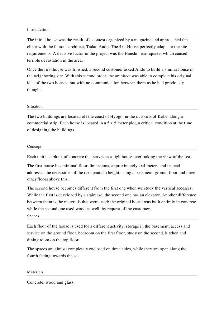 Tadao Ando's 4x4 House Design Overview | PDF | Art