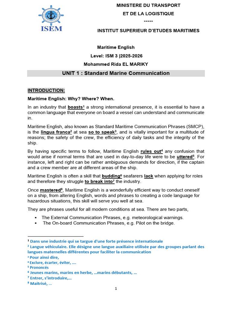 Standard Marine Communication | PDF | Ships | Water Transport