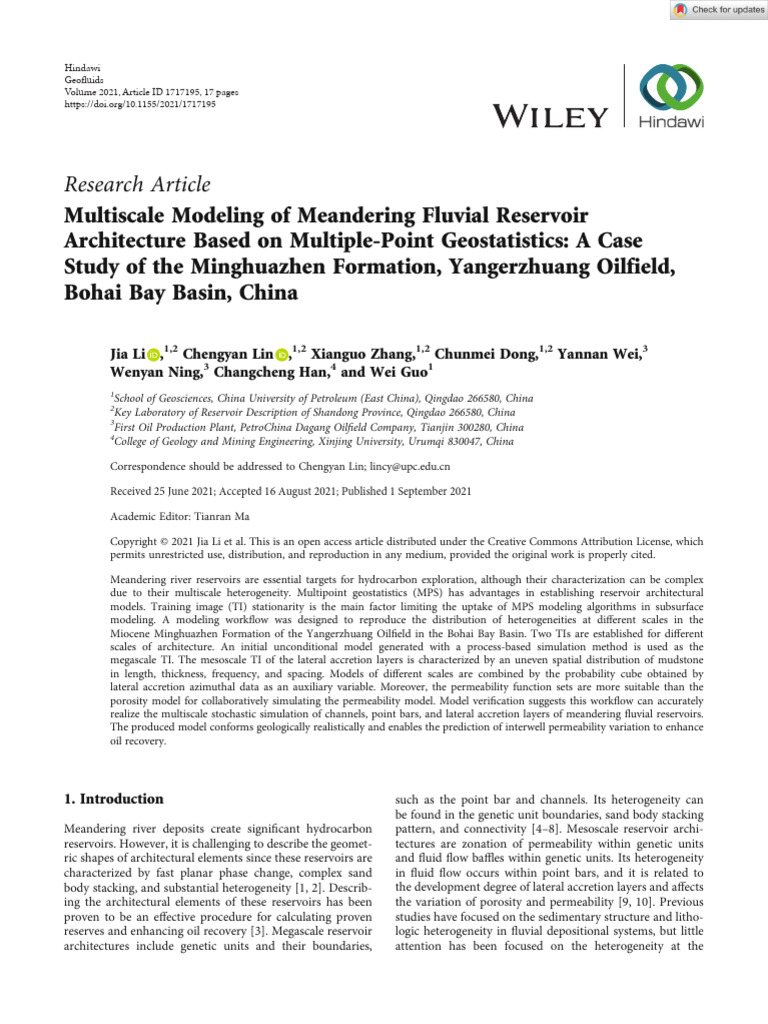 Geofluids - 2021 - Li - Multiscale Modeling of Meandering Fluvial ...