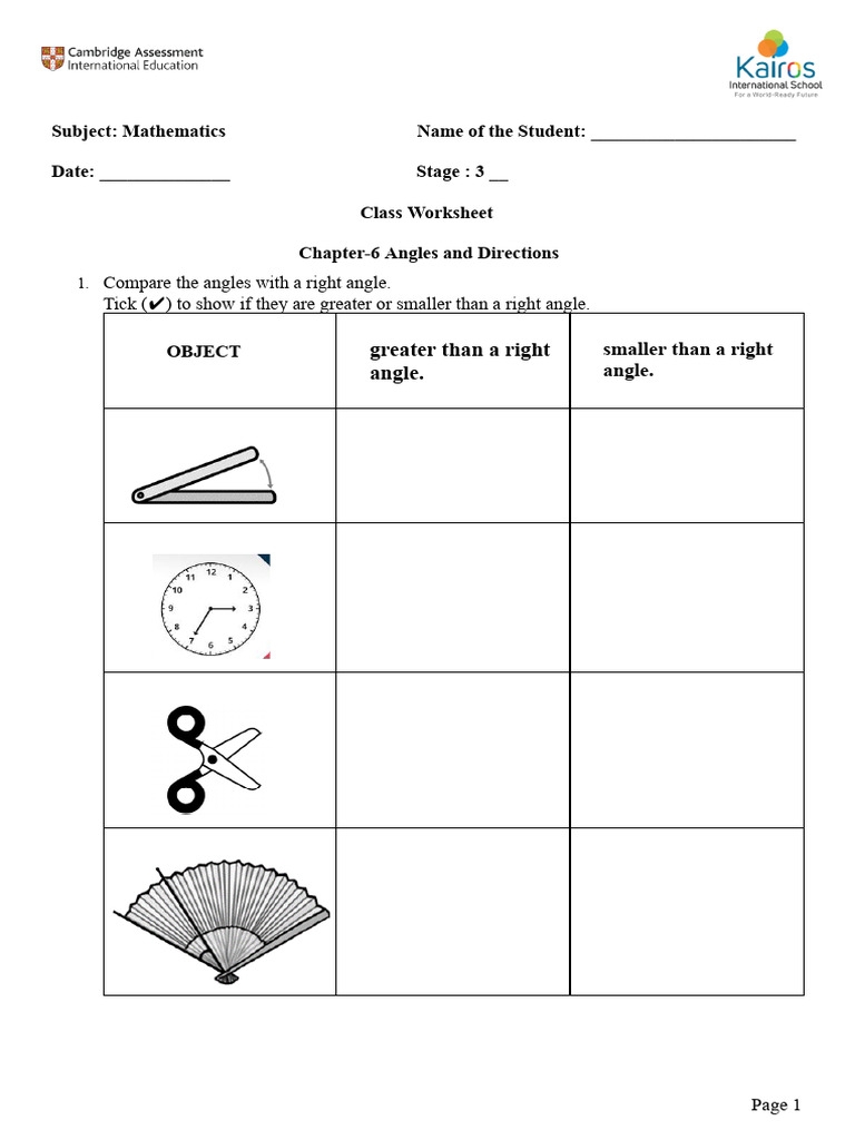 Stage 3 Maths Term3 Ch-06 ClassTest Worksheet | PDF