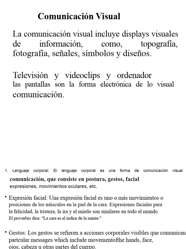 Comunicación Visual - Presentación | PDF | Comunicación | Expresión facial