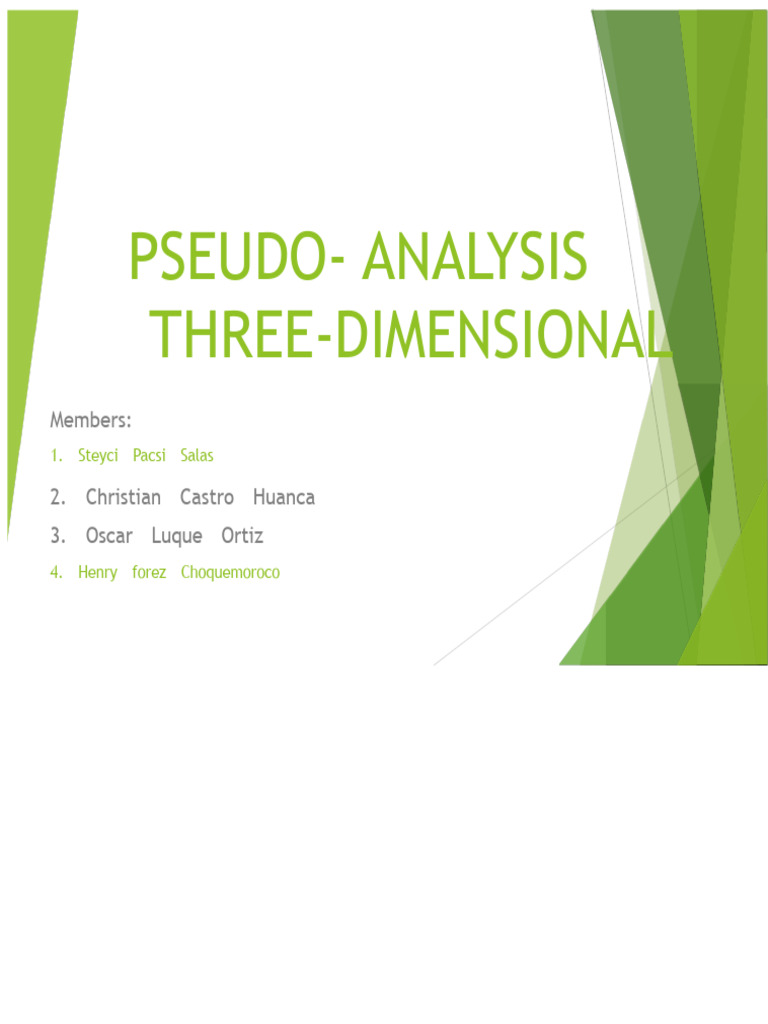 Pseudo Three-Dimensional Analysis | PDF