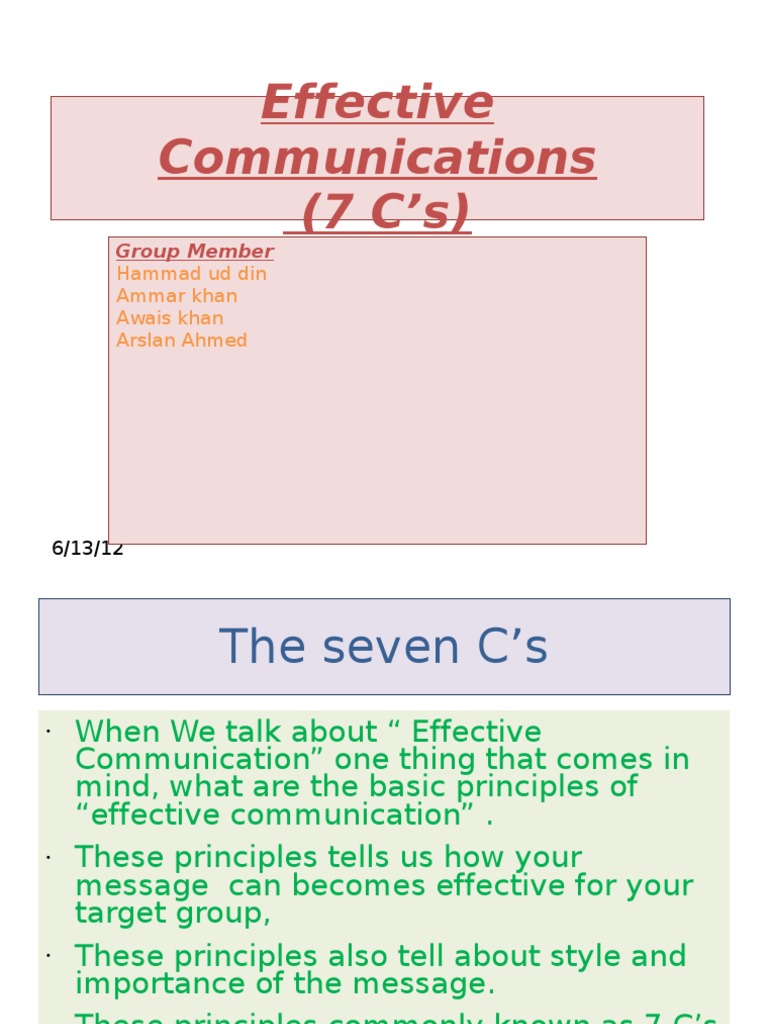 Mastering the 7 C's of Effective Communication | PDF | Accuracy And ...