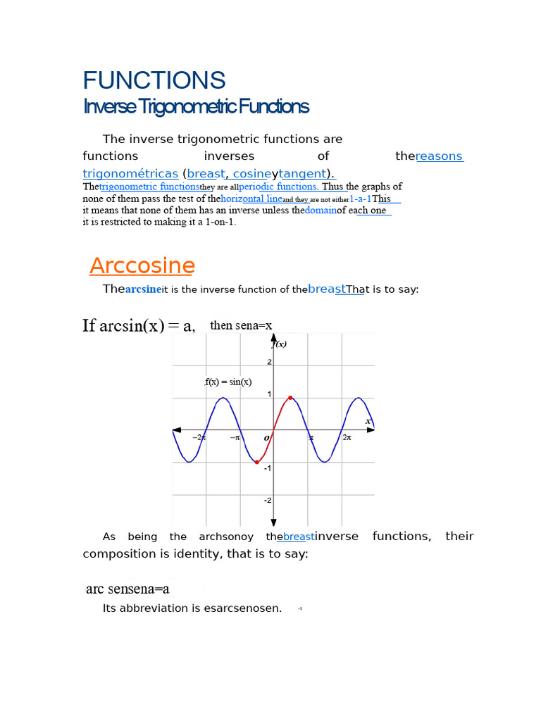 Inverse Trigonometric Functions | PDF | Function (Mathematics ...