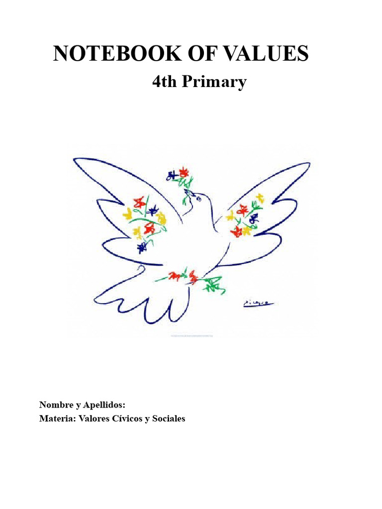 Fourth Grade Values Notebook | PDF | Cognition | Behavioural Sciences