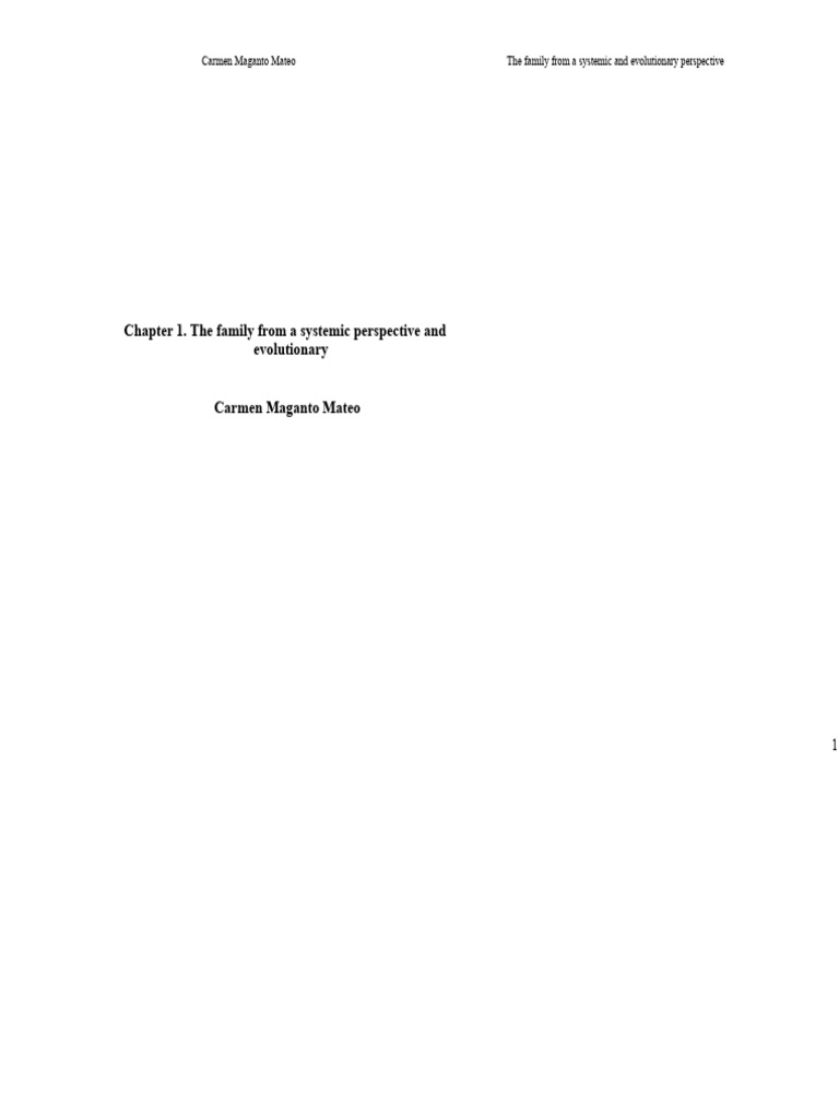 The Family From A Systemic and Evolutionary Perspective PDF | PDF ...