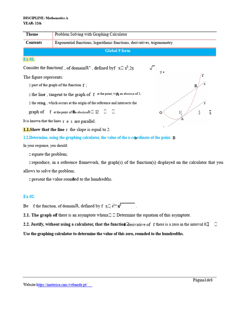 Graphing Calculator Problem Solving in Math | PDF | Function ...