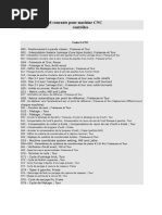 Liste des codes G CNC et G10 | PDF | Ingénieur industriel | Ingénierie ...