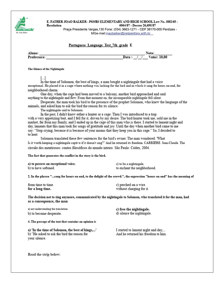 Recovery Assessment 7th Grade Answer Key | PDF