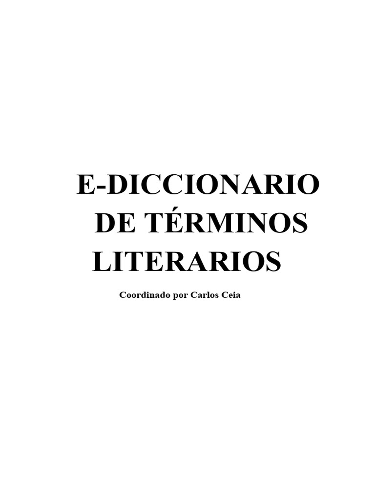 E-Diccionario de Términos Literarios (EDTL) | PDF | Jacques Lacan ...