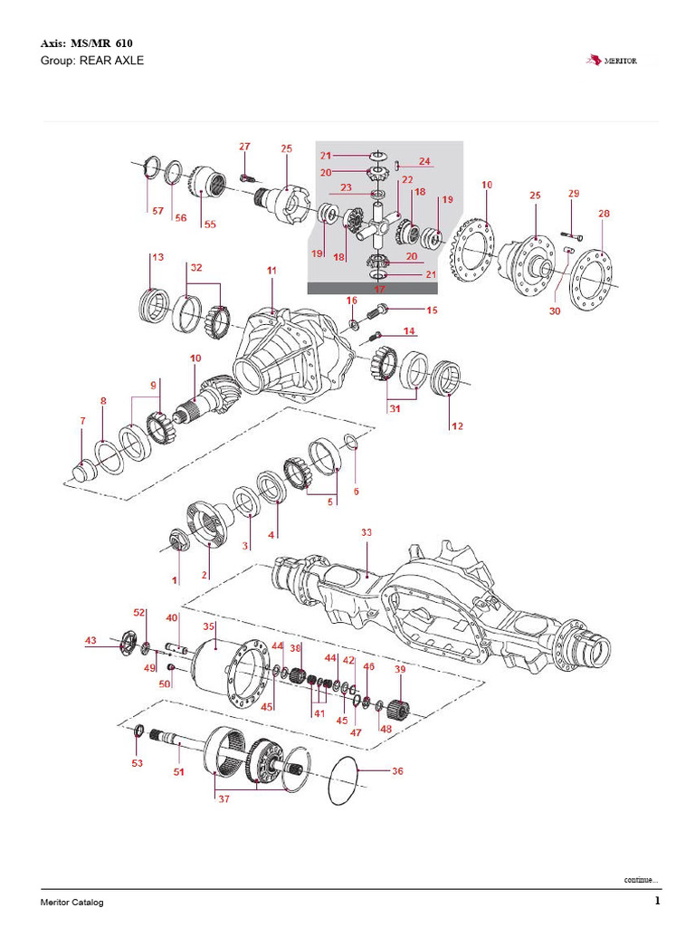 MS/MR 610 Rear Axle Parts Catalog | PDF | Axle | Mechanical Engineering