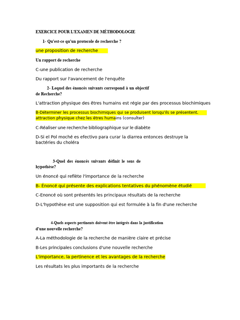 Examen de méthodologie de recherche | PDF | Science | Physique
