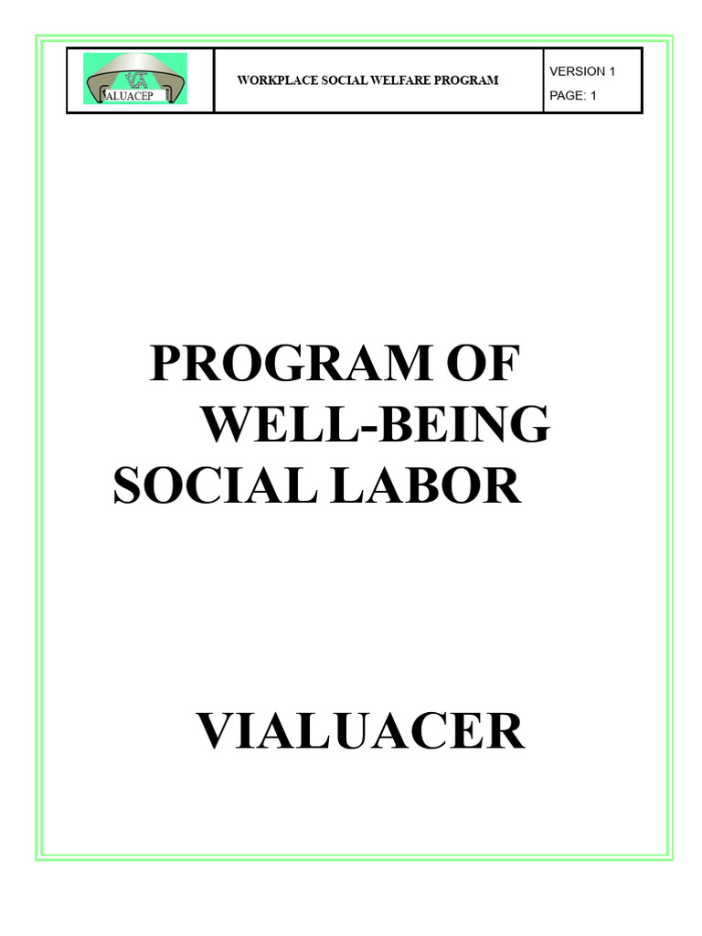 WORKPLACE SOCIAL WELFARE PROGRAM | PDF | Well Being | Employment