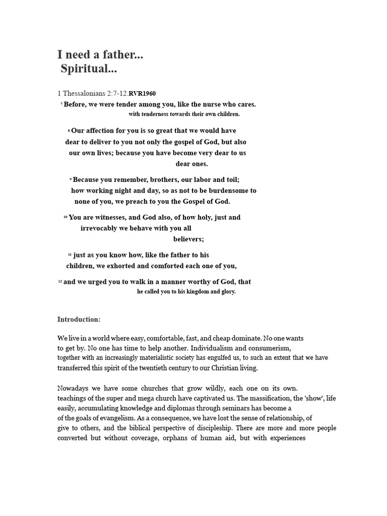 Spiritual Fatherhood and Discipleship | PDF | Jesus | Disciple ...