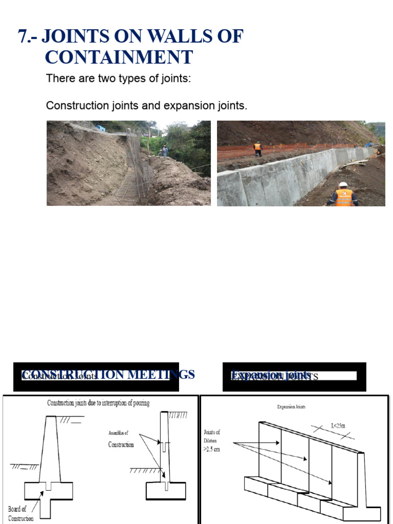 Joints and Settlements in Retaining Walls | PDF