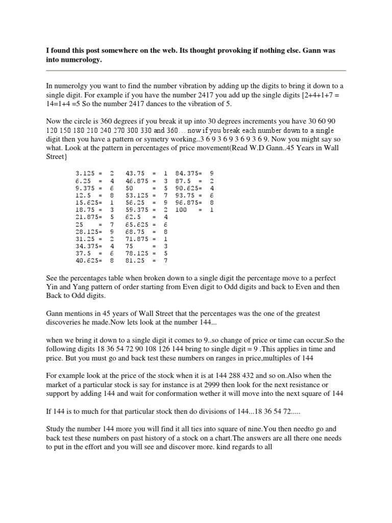 WD GANN Number Vibrations | PDF
