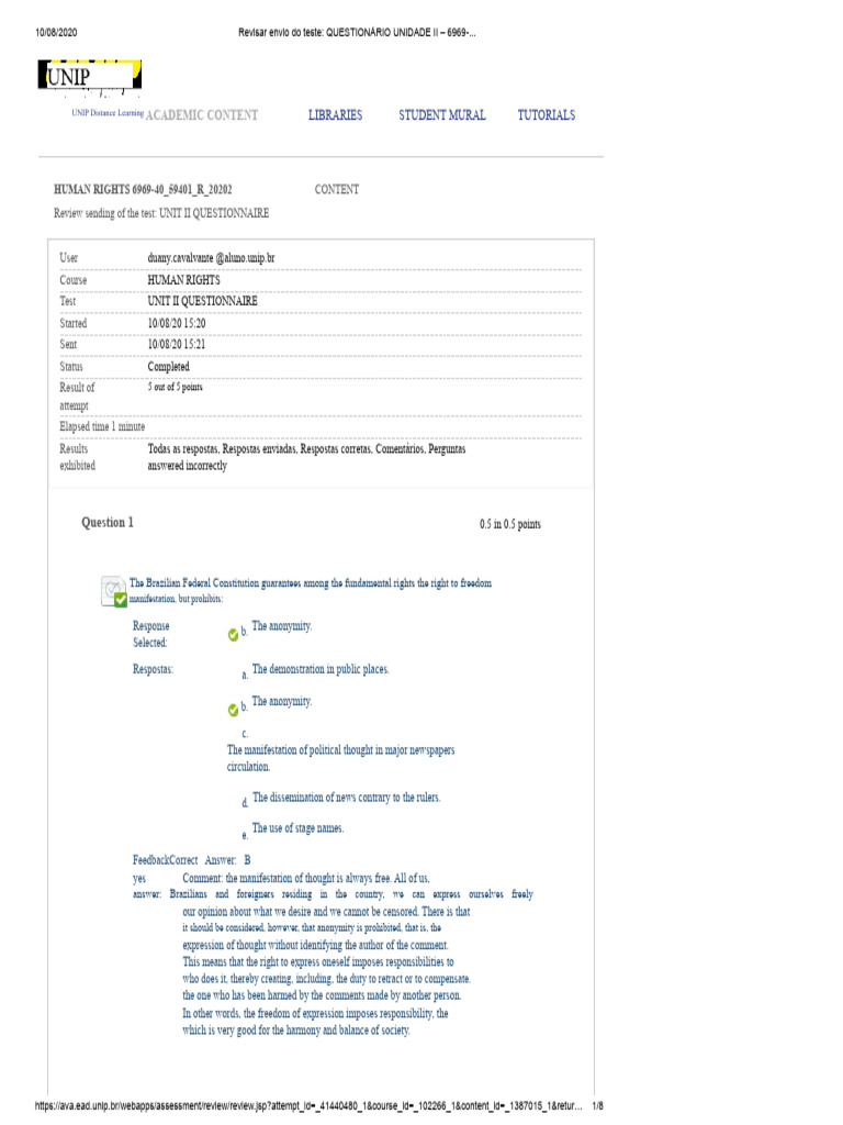 QUESTIONNAIRE UNIT II Human Rights | PDF | Censorship | Police