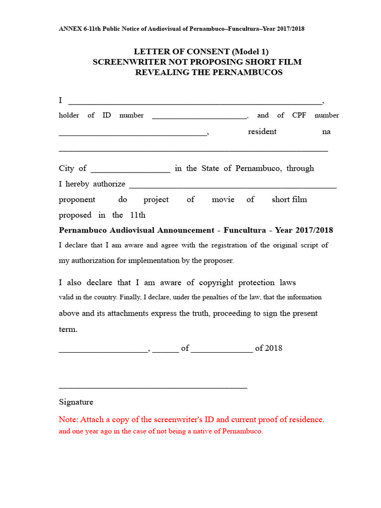 Annex 6 Letter of Consent Revealing | PDF