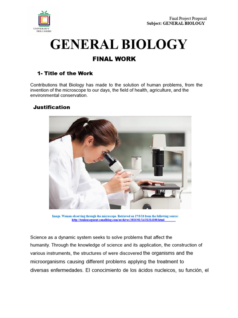 Final Project. General Biology | PDF | Biology | Science