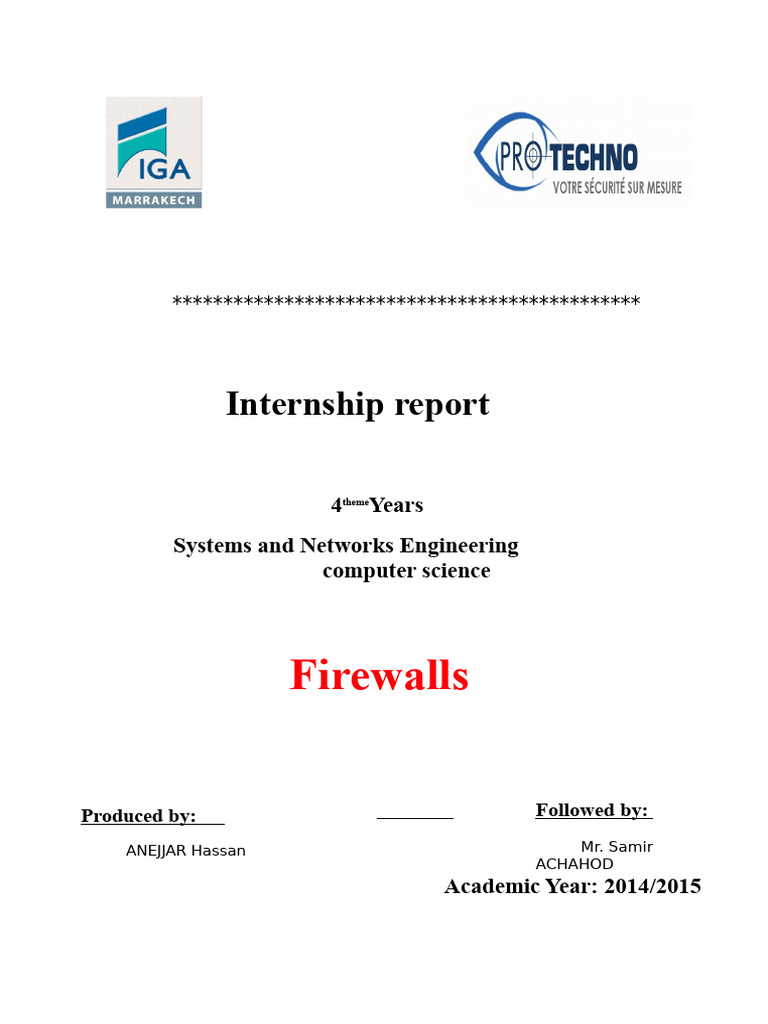 Firewall Implementation Internship Report | PDF | Port (Computer ...