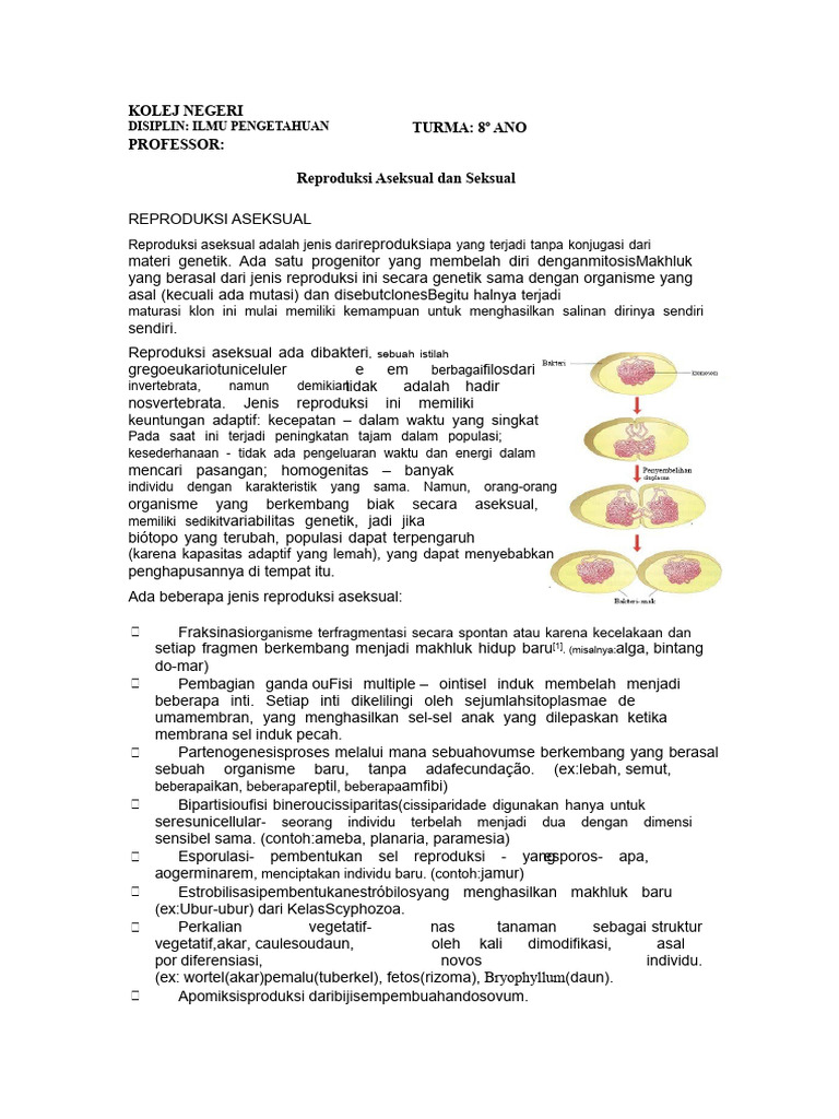 Reproduksi Aseksual dan Seksual pada Organisme | PDF