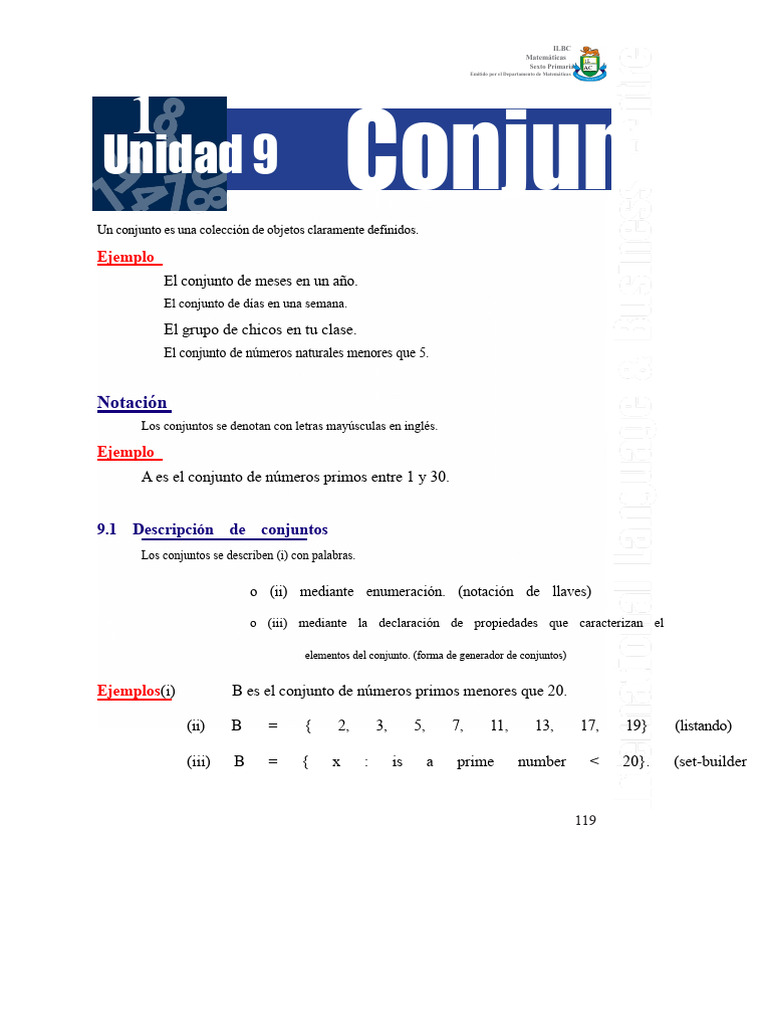 Conceptos Básicos de Conjuntos en Matemáticas | PDF | Conjunto ...