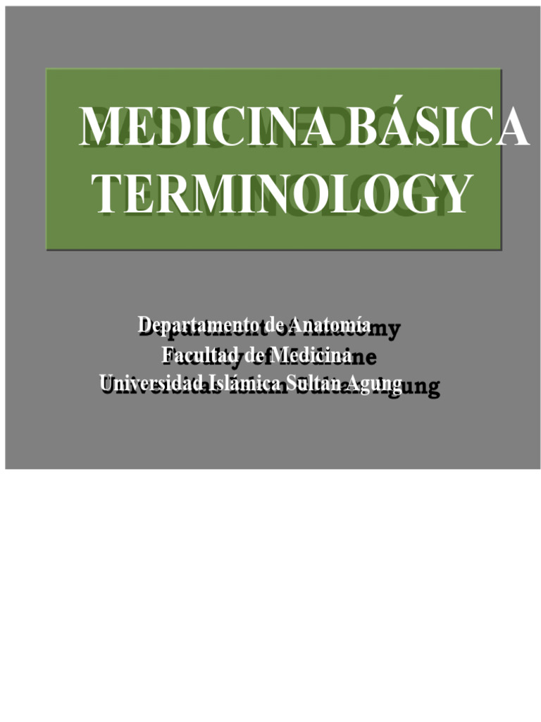 Terminología Médica Básica Y Anatomía Pdf Términos Anatómicos De