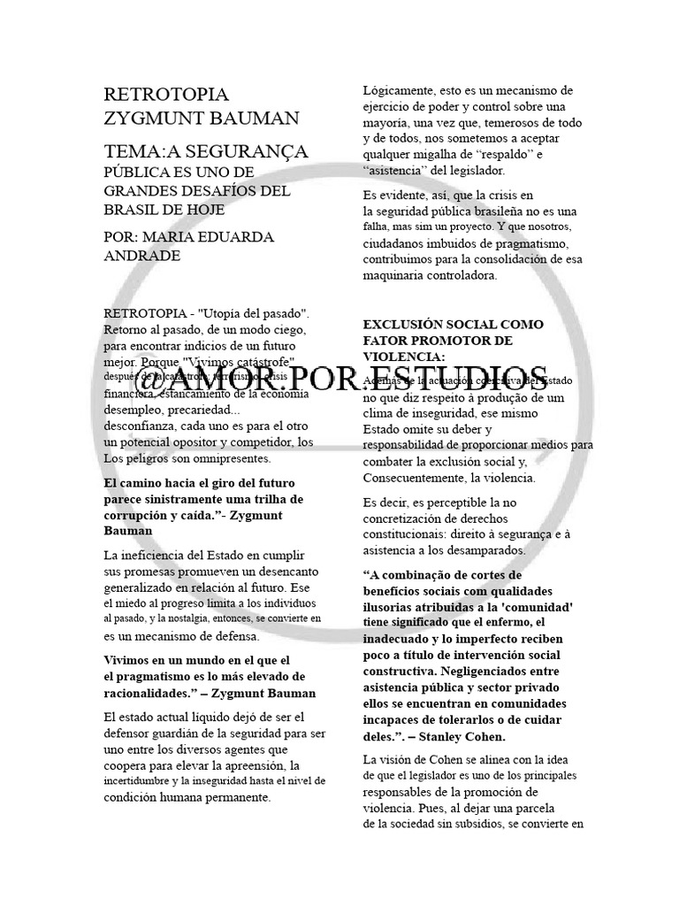 Retrotopía - Zygmunt Bauman | PDF