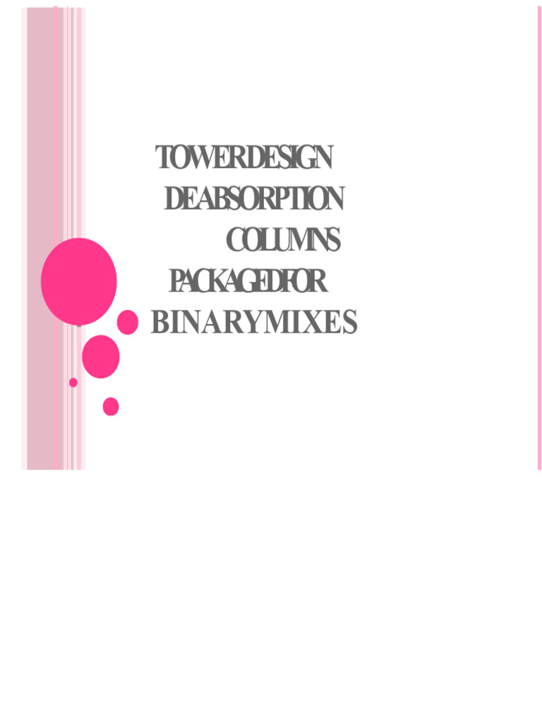 Packed Column Design for Binary Mixtures | PDF | Chemistry | Phases Of ...