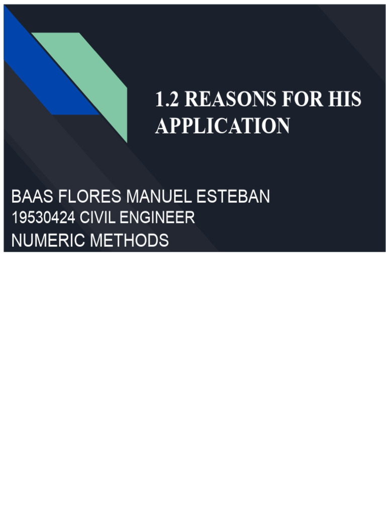 1.2 Reasons For Its Application | PDF