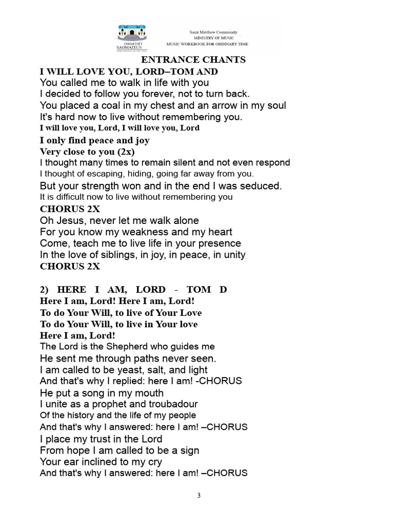 Common Time Songs - With Tones | PDF | Eucharist | Glory (Religion)