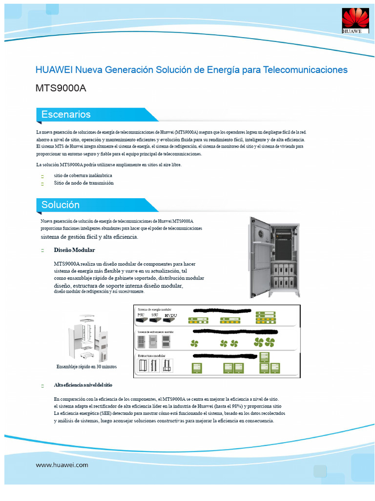 Solución Energética MTS9000A de Huawei | PDF | Telecomunicaciones | Uso ...