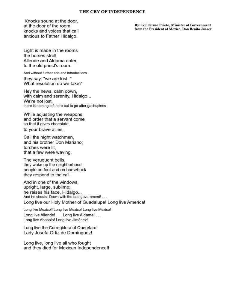 The Cry of Independence | PDF