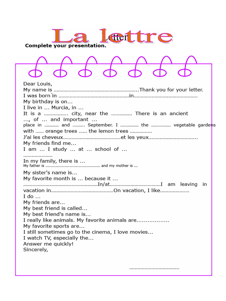 Friendly letter A1 level | PDF