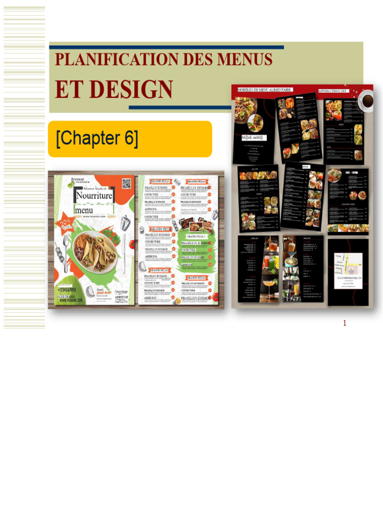 Planification et Design de Menus Restauration | PDF | Menu | Repas