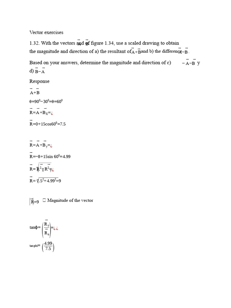 Vector exercises | PDF | Euclidean Vector | Algebra