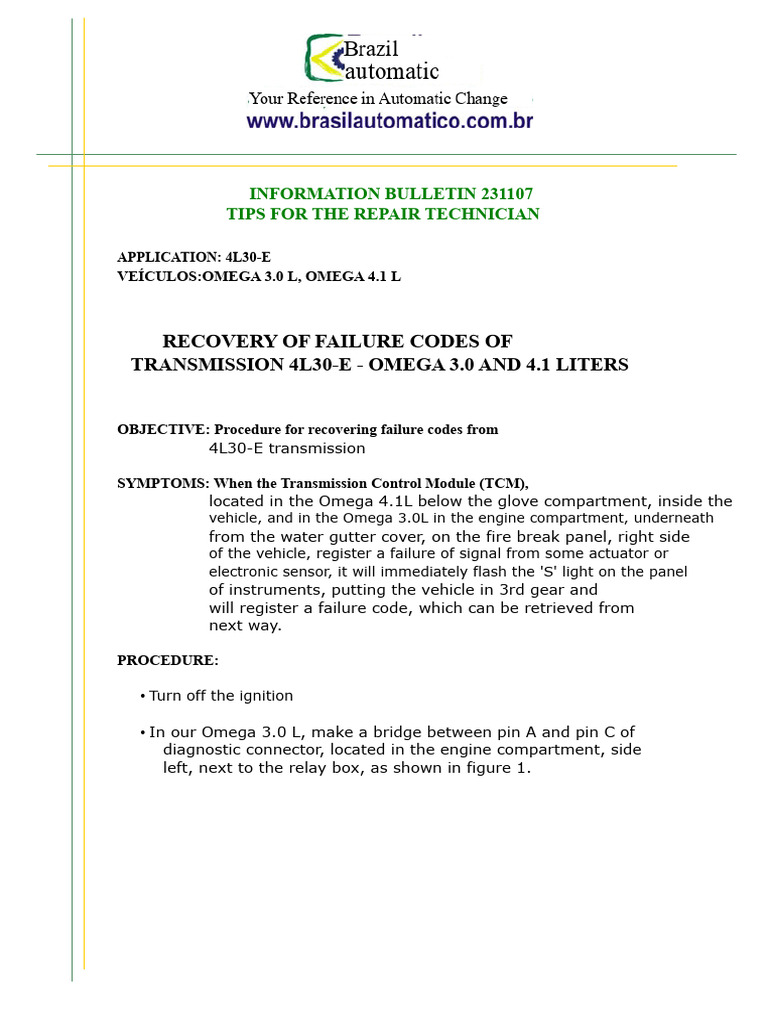 Omega Failure Codes | PDF | Automatic Transmission | Electrical Engineering