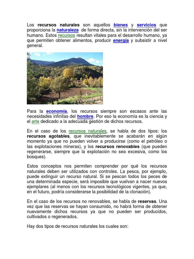 Clasificación de Recursos Naturales | PDF | Universo físico | Naturaleza